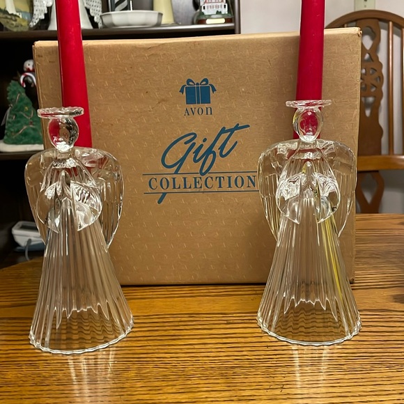 Avon | Holiday | Vintage Avon Lead Crystal Praying Angels Candle ...